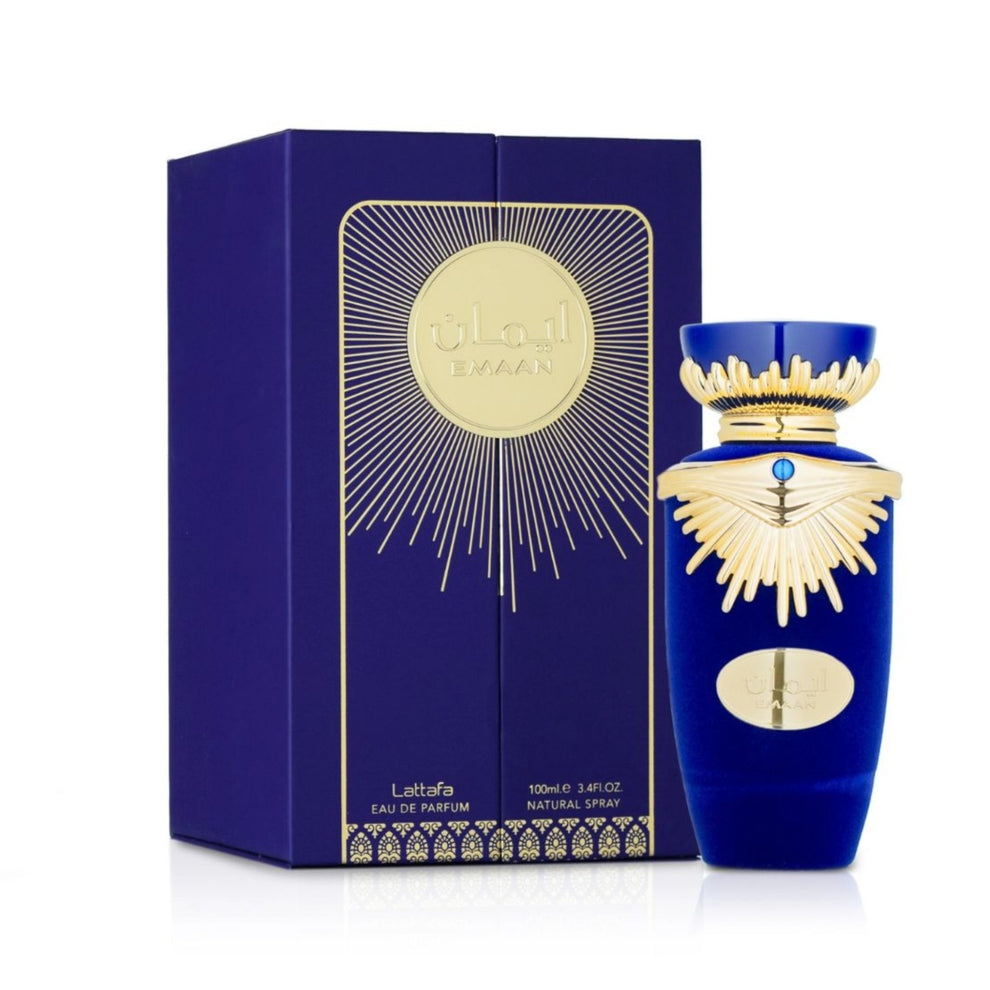 Perfume Árabe 100ML Lattafa EMAAN Con Felpa Azul 8498 – Sol Market ...